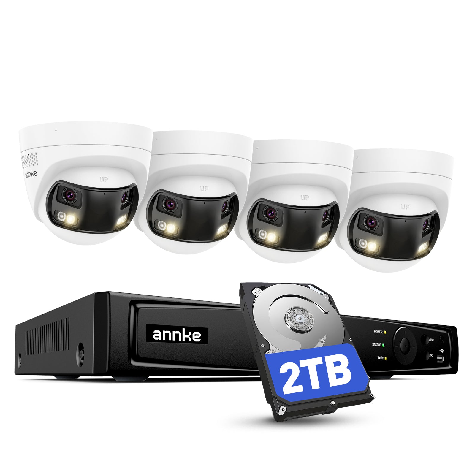 ANNKE 4K PoE Security Camera System with Dual Lens, 180° Wide Angle, 1